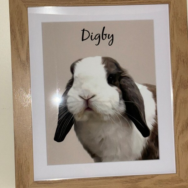 Custom Rabbit Portrait From Photo Rabbit Painting Pet Rabbit Lover Gift ...