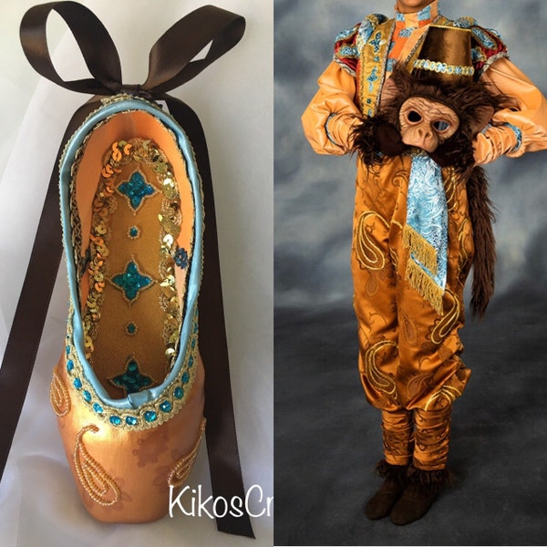 Decorated Pointe Shoe: Nutcracker,kingdom of Sweets, Gingerbread, Polichinelles, Candies ...