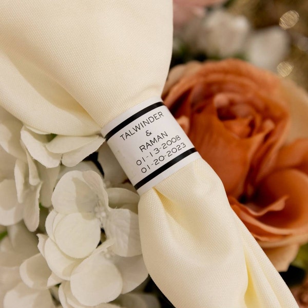 50 Personalized Napkin Wrappers - Etsy