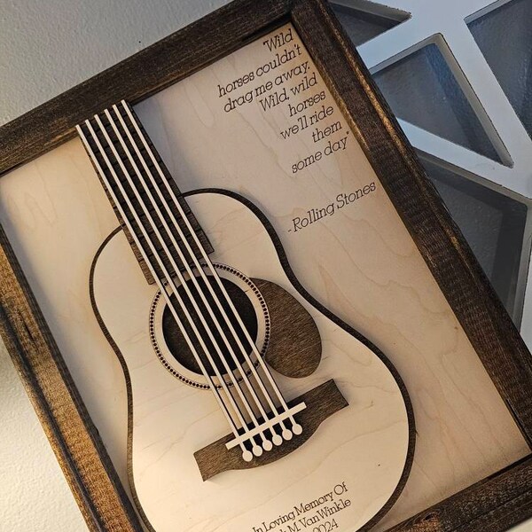 Personalized Guitar Memorial Gift, Memorial Sign for Loss of Musician ...