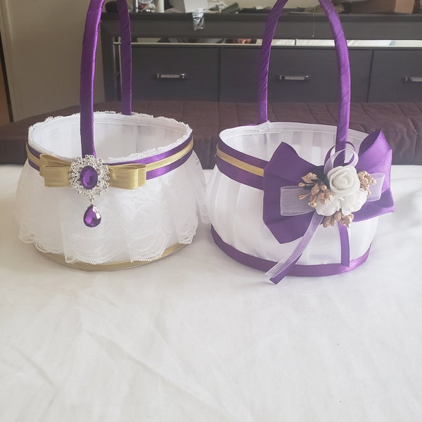 Wedding Basket Purple Wedding Wedding Party Dark Purple Wedding Wedding ...