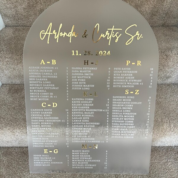Acrylic Seating Chart Wedding - Wedding Table Seating Chart - Find Your ...