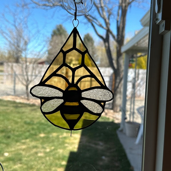 Bee Teardrop Stained Glass Pattern - Etsy
