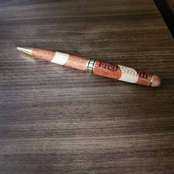 PERSONALIZED Exotic NATURAL Wood Pen, Engraved Wooden Pens, Rosewood ...