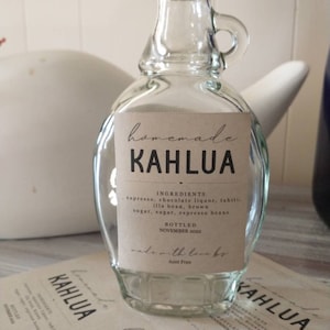 Homemade Kahlua Label Template Printable Gift Sticker, Personalize ...