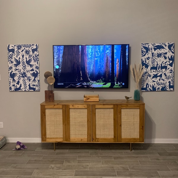 Set of Two Prints/otomi Mexico/mexico Print/navy Blue Wall Art/otomi ...