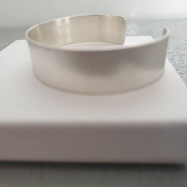 Sterling Silver Cuff Bangle, Wide Silver Cuff Bangle, Brushed Cuff ...