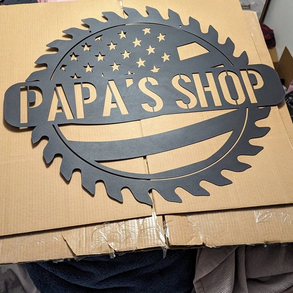 Custom American Flag Workshop Sign-metal Shop Sign-free Shipping-dad ...