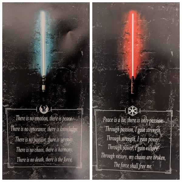 Jedi Code VS Sith Code Inspired Poster Set - Print 338 - Home Decor - Etsy