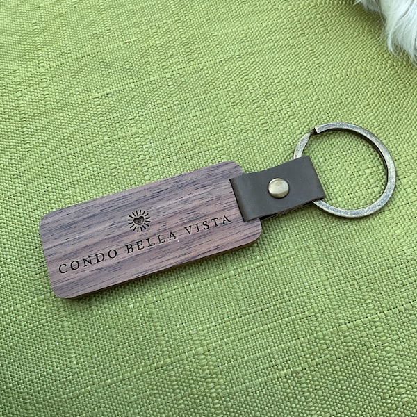 Engraved Wood Key Chain - Custom Keychain Gift for Home Car Office ...