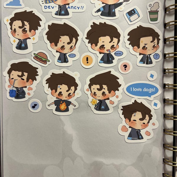 DBH | Detroit Become Human - Connor Sticker Sheet - Etsy