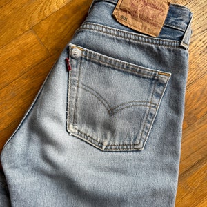 Levis 501 Selvedge Redline Vintage Jeans W24 L31 Raw Dark Blue 80s 555 Valencia Factory San ...
