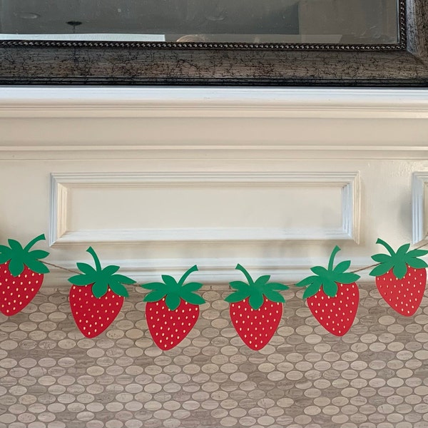 Strawberry Banner | Summer Birthday Bunting | Instant Digital Download ...
