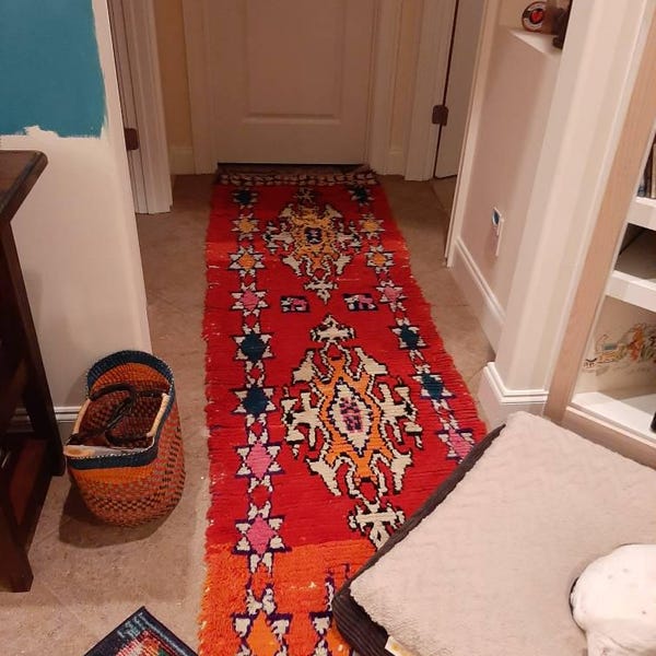 3x8 FT Wool Boho Pink Moroccan Rug Runner. - Etsy