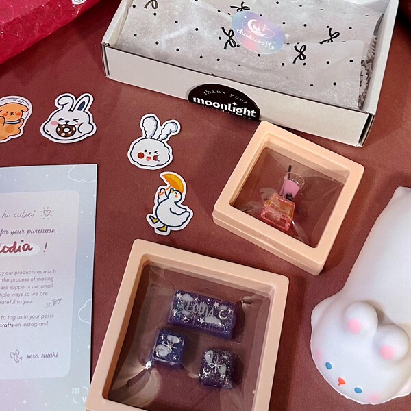 Boba Tea Cute Artisan Resin Keycaps | Custom Milktea Handmade OEM R4 ...