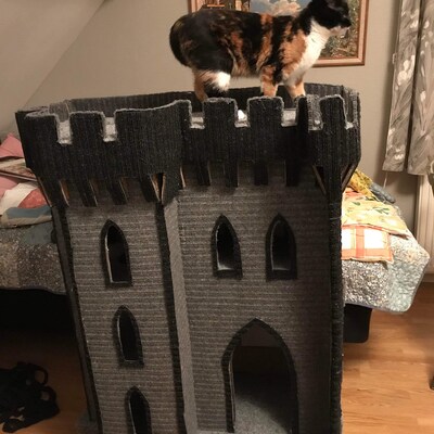 DIY Lighthouse Cat Tree Tower Playhouse plans & Patterns Cardboard ...