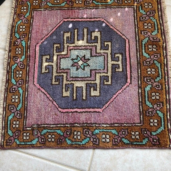 2.6x2.6 Ft Rare Red Antique Round Rug, Round Pastel Rug,low Pile ...