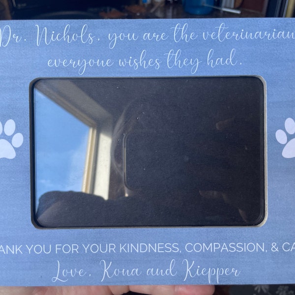 Personalized Veterinarian Picture Frame, Veterinarian Thank You Gift ...