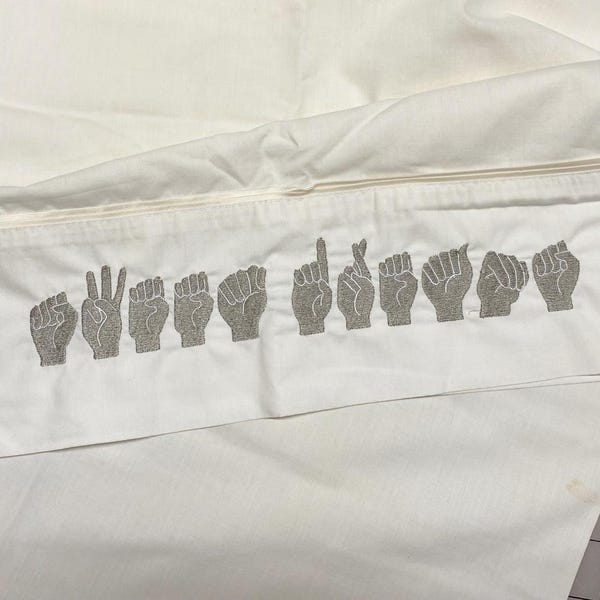 ASL Sign Language Alphabet Machine Embroidery Font / Digital Embroidery ...