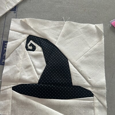 Witch's Hat Foundation Paper Pieced FPP Quilt Block Pattern Halloween ...