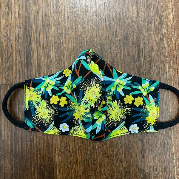 Australian Reusable Cloth Face Masks. Comfortable Ear Loops. 3-layers W ...