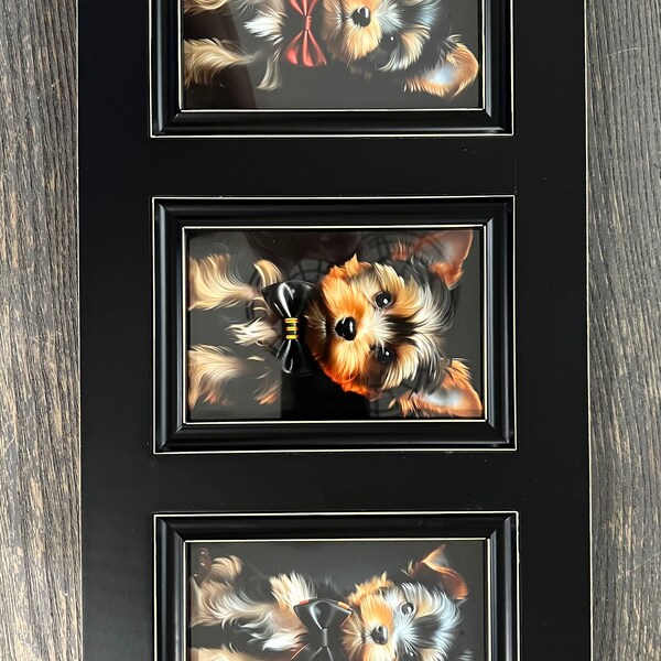 4 Festive Yorkie Christmas Digital Art High-res 300 DPI, Dual Image ...