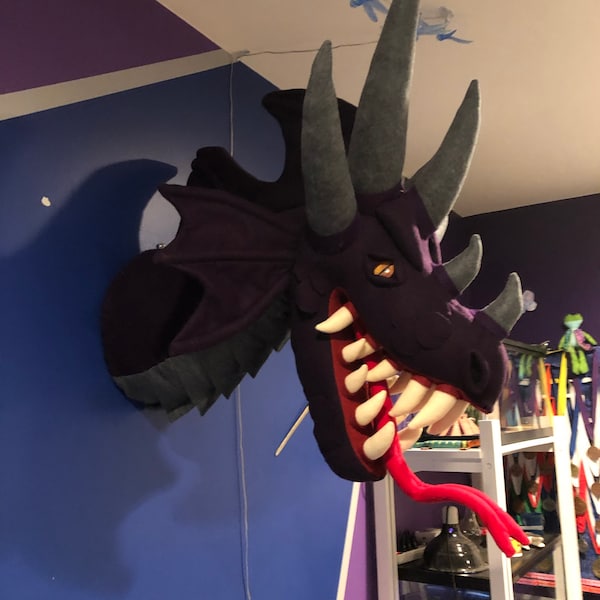 Life Sized Dragon Trophy Head PDF Sewing Pattern 28inches Long Hangs ...
