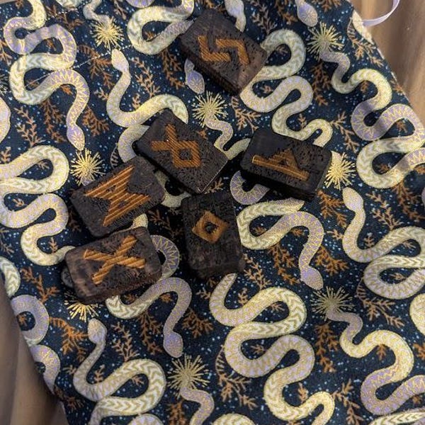 Runecaller Norse Rune Wand Volva Staff Distaff Asatru Altar Divination ...