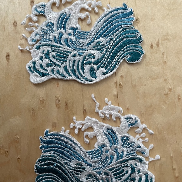 Iron-on Sea Wave Patch/janpanese Art Patch/sea Wave Patch/decorative ...