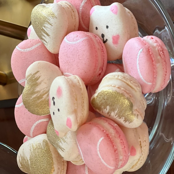 12 Tennis Ball French Macarons,sport Cookies,baby Shower Macaroons ...