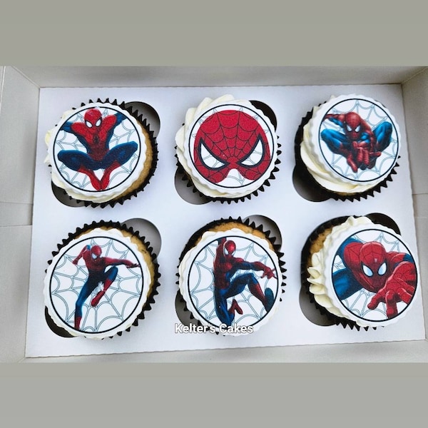 Spiderman Cake Topper, Double Sided Cake Topper, Spiderman Birthday ...