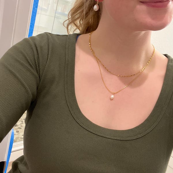 Freshwater Pearl Necklace,double Layer Pearl Necklace,dainty Pearl ...