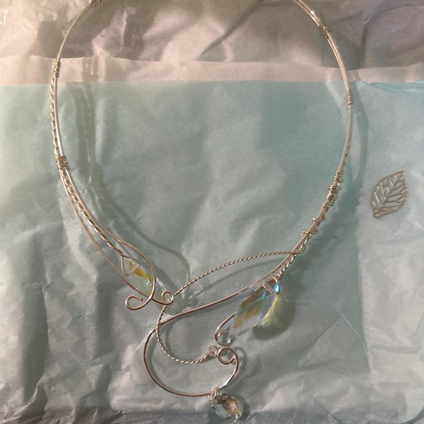 Elvish Open Collar Necklace, Elven Necklace, Torc Necklace, Medieval ...