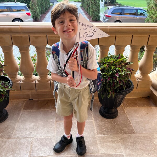 First Day of 4th Fourth Grade Pennant Flag Printable Homeschool School ...