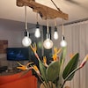 Olive Wood Rustic Light Fixture, Farmhouse Wooden Live Edge Chandelier ...