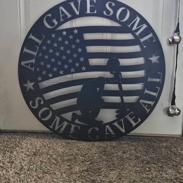 Simple US Flag Metal Sign Cutout Striking Black USA Flag Powder Coated ...