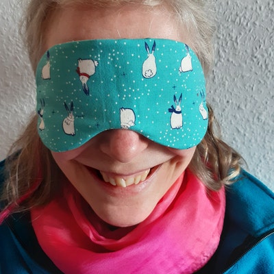 Eye Sleep Mask Rabbit Moon Bunny Soft Cotton Travel Gift Blackout Relax ...
