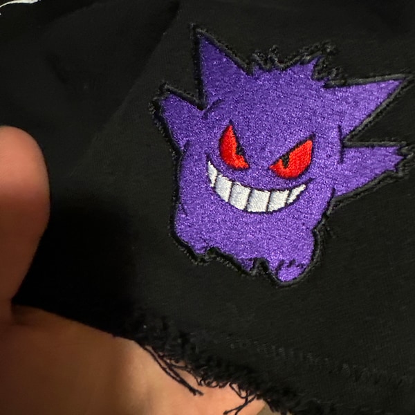 Gengar - Iron on Patch - Shiny Metallic Embroidered. Pokemon Patch. - Etsy