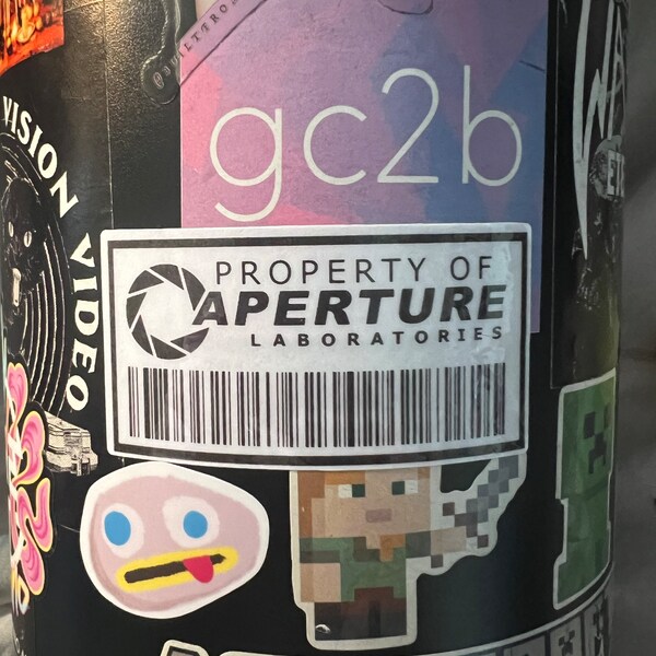Property of Aperture Laboratories Sticker, Label, Product Barcode ...