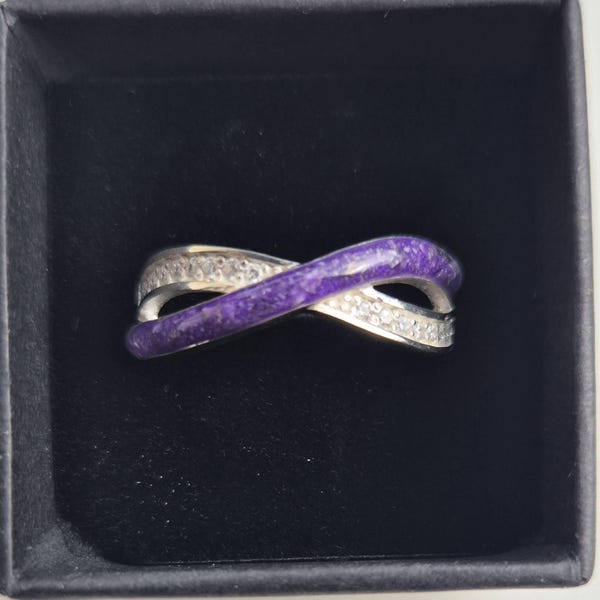 925 Sterling Solid Silver Infinity Ring With Blank Bezel and Zircon ...