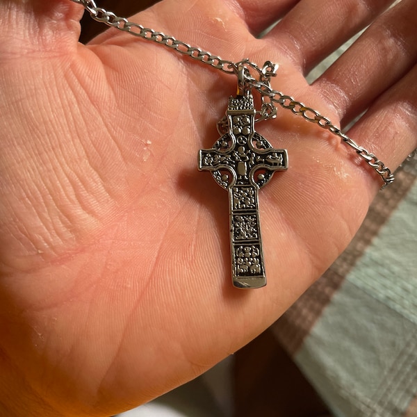 Durrow High Cross Necklace, S147, Celtic Cross, Irish Cross, Christian ...