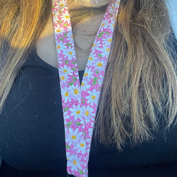 SPRING FLOWERS Fabric Lanyard, Fabric Lanyard, Flower Fabric Lanyard ...