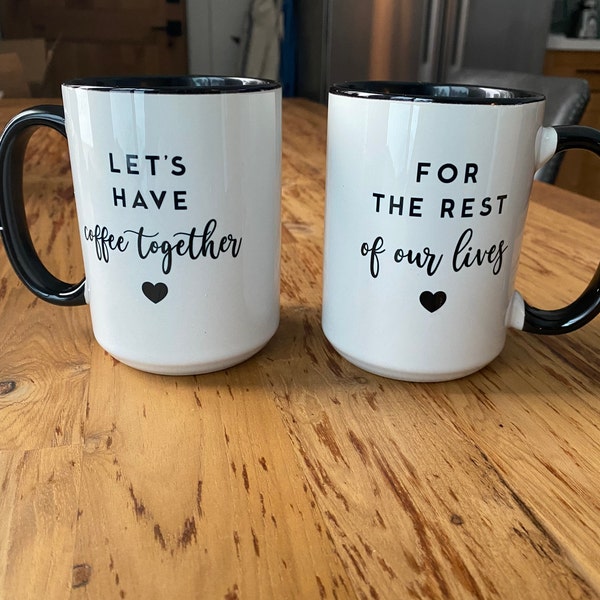 Mr Mrs Mugs, Custom Couple Coffee Mug Set, Unique Wedding Gift, His and ...