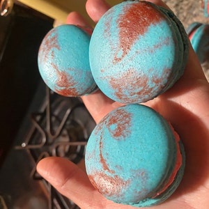 6 Pack Blue Raspberry French Macarons - Etsy