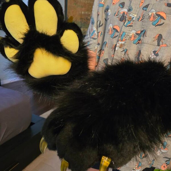 Turquoise Fox Ear Tail Paw Fursuit Set Petplay Cat Cosplay Set Tail ...