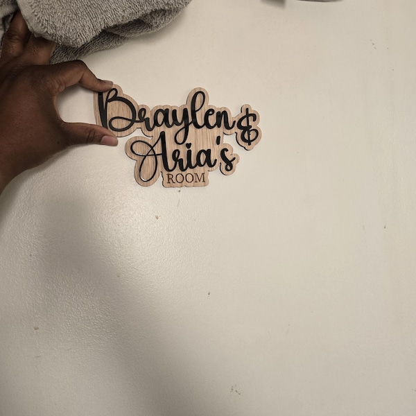 Personalised Siblings Name Bedroom Sign With 2 Colours, Door Plaque for ...
