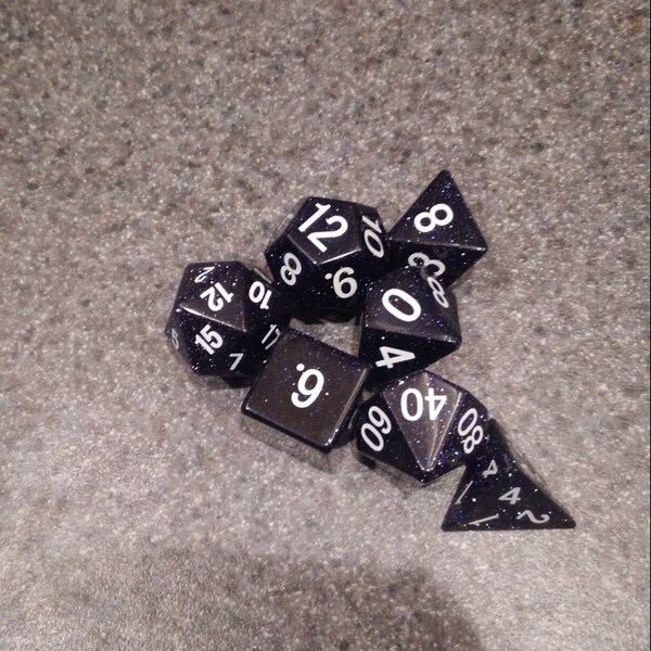 Blue Sandstone Gemstone Dice: Handcarved Polyhedral Dice Set Full-sized ...