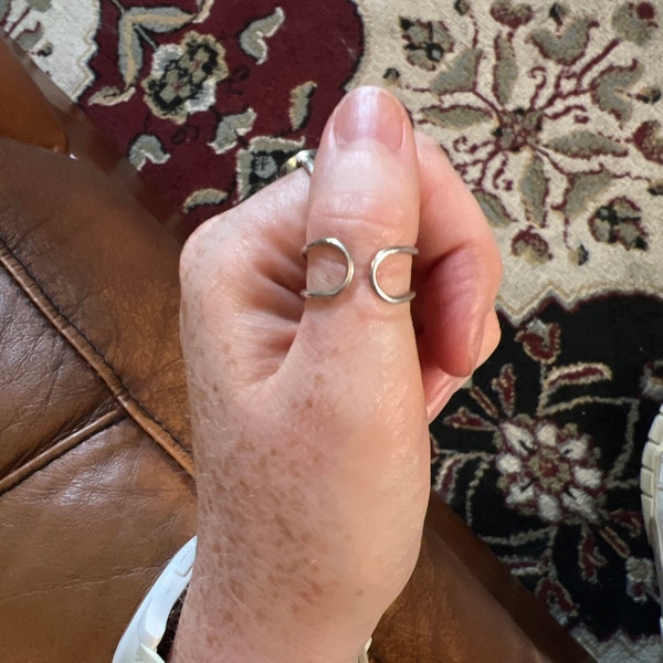 Open Ring, Minimalist Ring, Modern Ring, Double Line Ring, Simple Ring ...