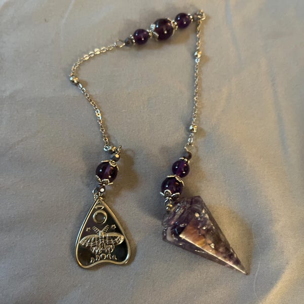 Gothic Gilded and Blue Obsidian Divinatory Pendulum, Resin Pendulum ...