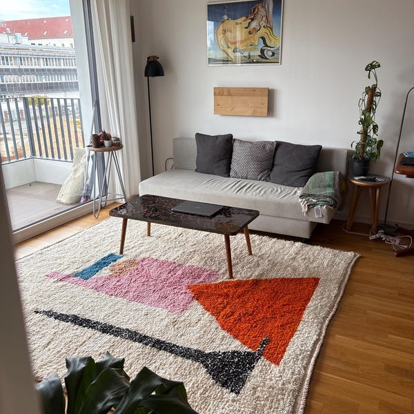 Large Red and White Checkered Rug, Moroccan Berber Checkered Rug ...